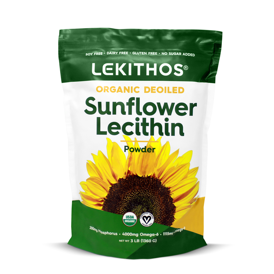 Lekithos® Certified Organic Sunflower Lecithin Powder (Deoiled ...